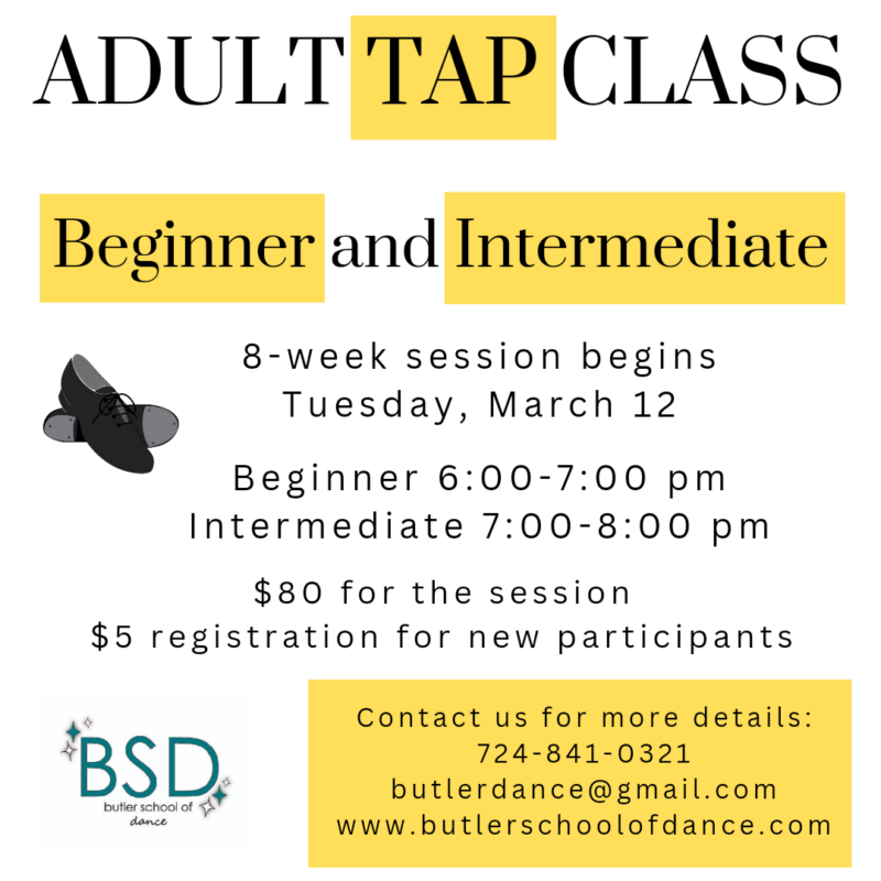 Adult Tap ~ Spring Session - Butler School of Dance